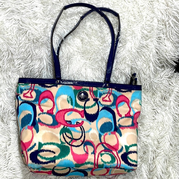 Coach | Bags | Coach Colorful Monogram Tote Bag In Great Condition ...